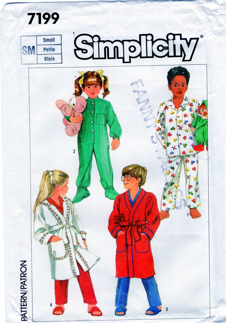 Simplicity 7199, Footed Pajamas, Sleeper, Onsie, Toddler Sewing Pattern ...