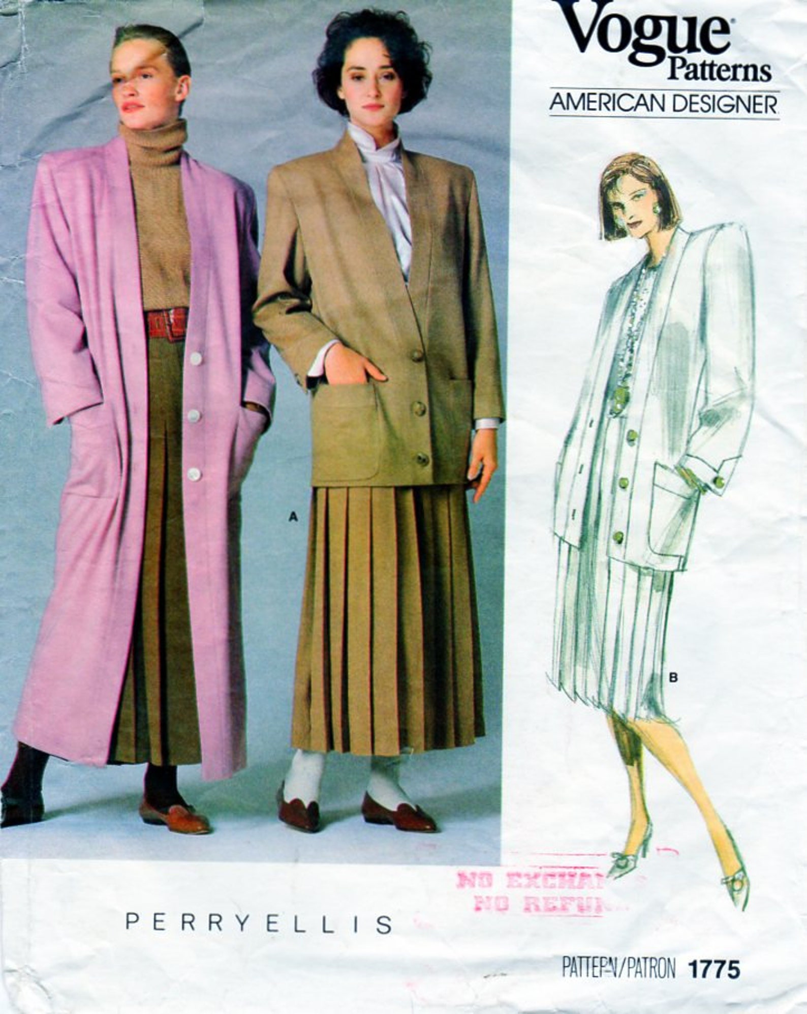 Vogue 1775 PERRY ELLIS Women Designer Suit Sewing Pattern - Etsy Canada