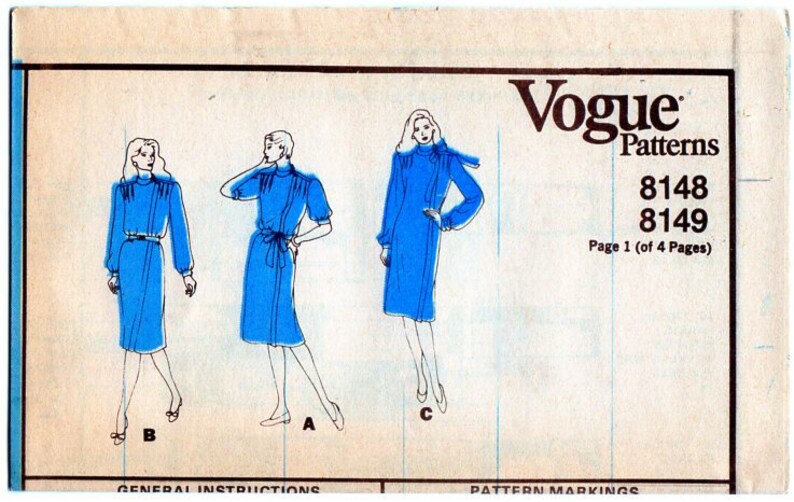 VOGUE 8148, Women Dress, Sewing Pattern, Size 12, Straight Cut, Day ...