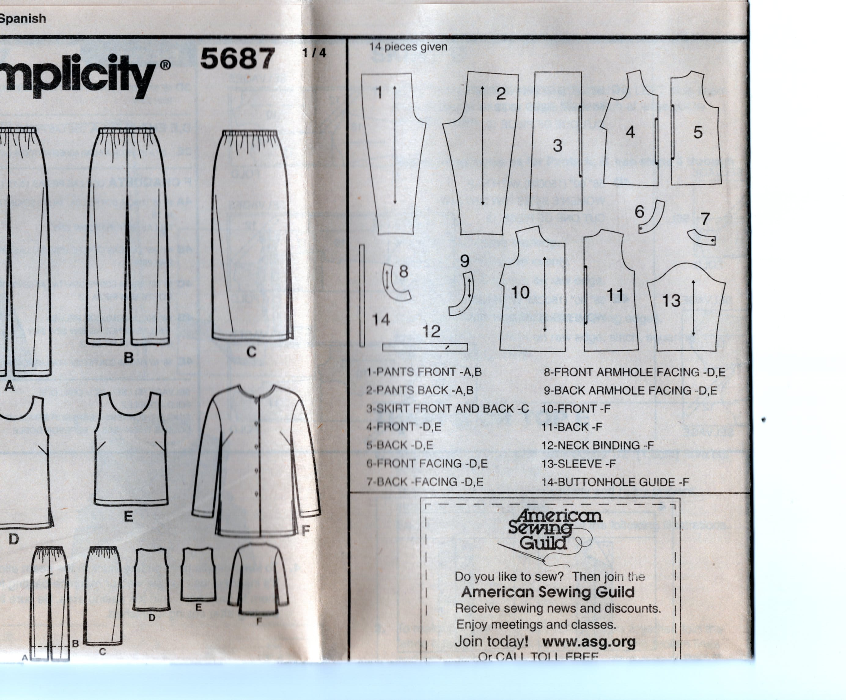 Simplicity 5687 Women Coordinates Pattern, Tunic Top, Long Sleeve ...