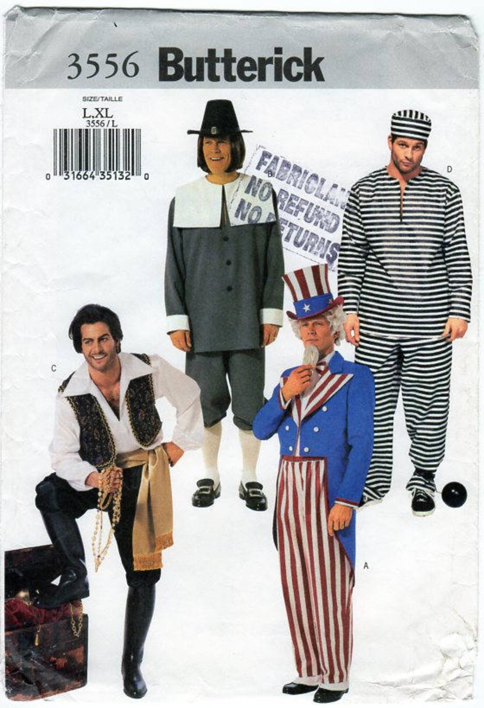 ADULT Halloween Costume Sewing Pattern Butterick 3556 - Etsy