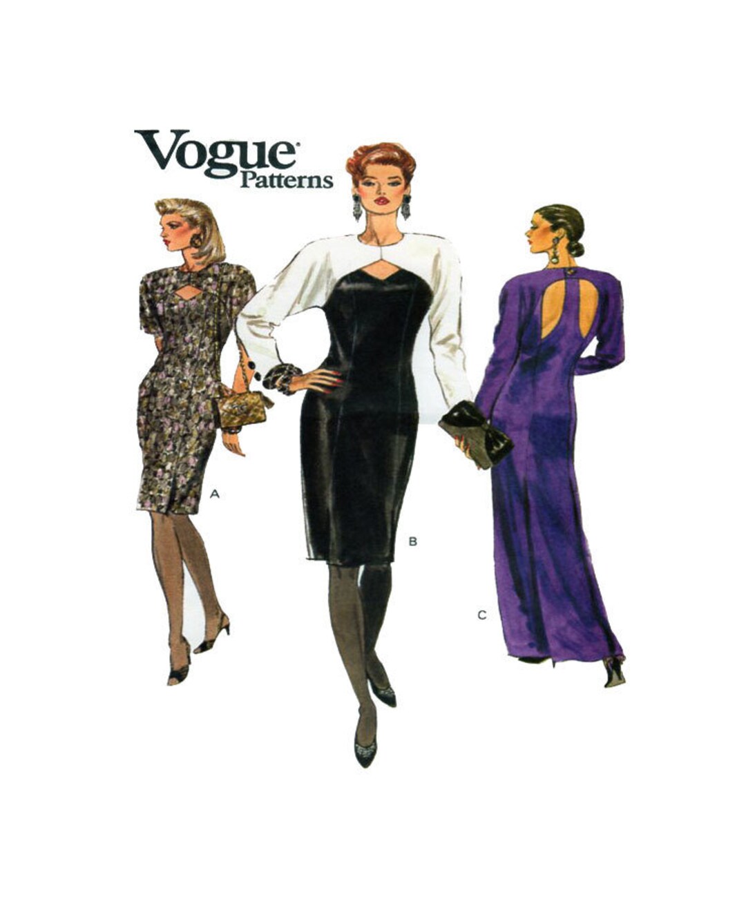 VOGUE 7918, Evening Gown, Cocktail Dress, Fitted Bodice, Princess Seams ...