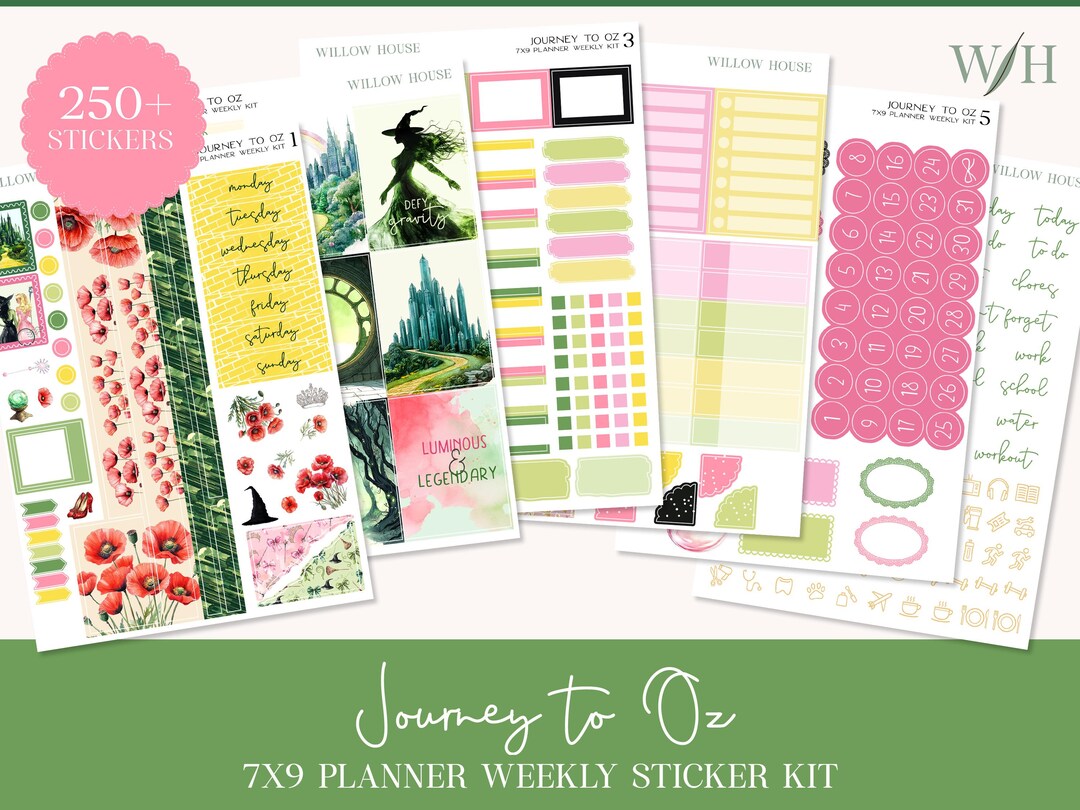 Journey to Oz 7x9 Weekly Planner Sticker Kit – Erin Condren & Happy ...