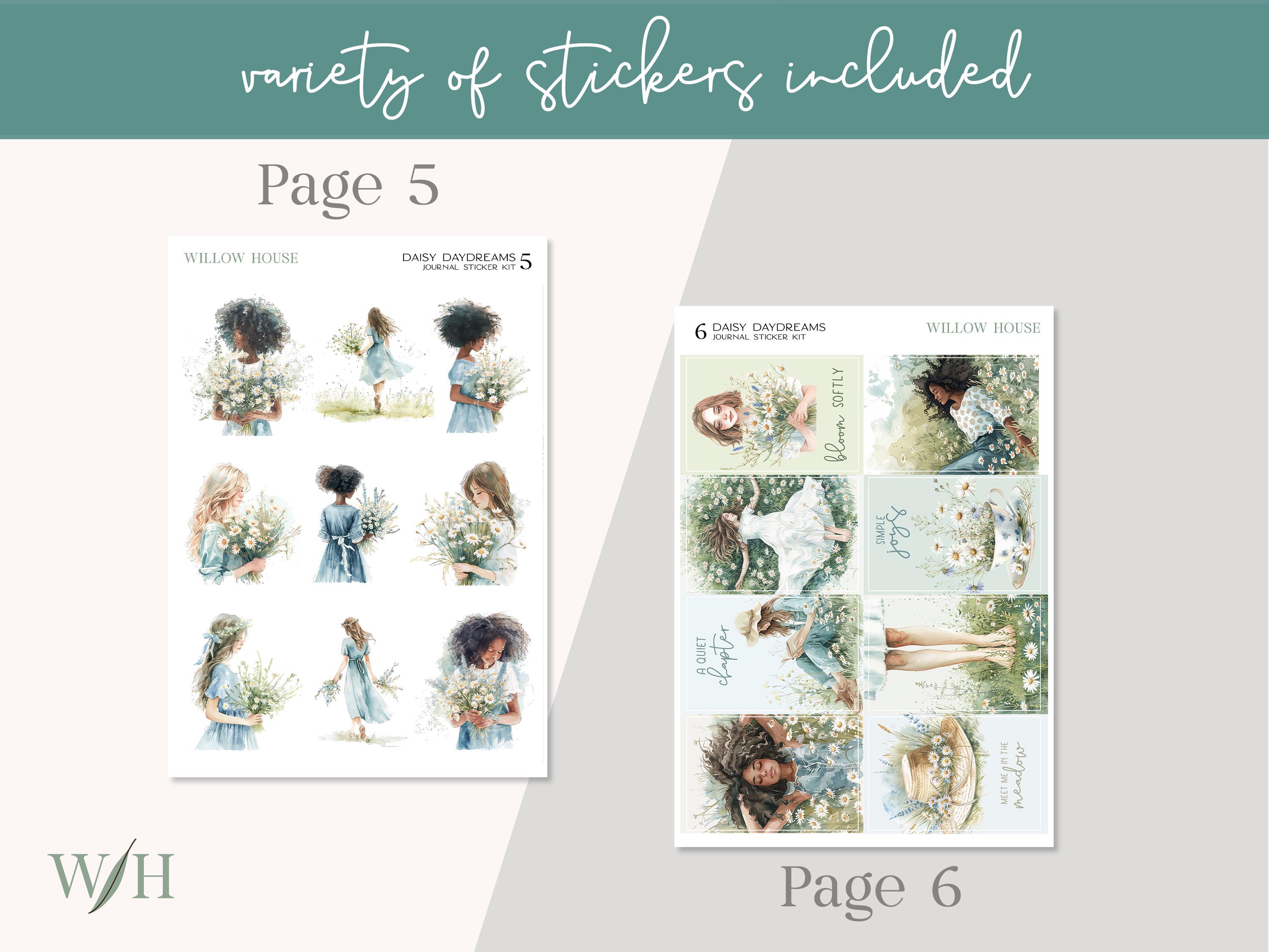 Daisy Daydreams Journal Sticker Kit – Decorative Stickers for ...