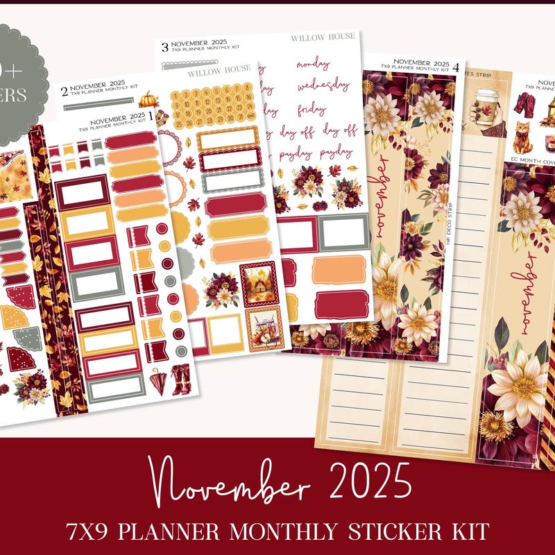 November Stickers - Etsy