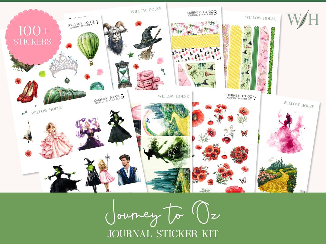 Journey to Oz Journal Sticker Kit – Decorative Stickers for Journaling ...