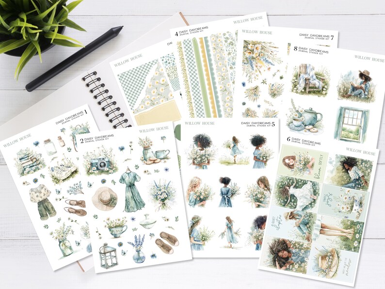 Daisy Daydreams Journal Sticker Kit – Decorative Stickers for ...