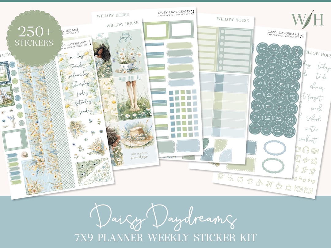 Daisy Daydreams 7x9 Weekly Planner Sticker Kit – Erin Condren & Happy ...