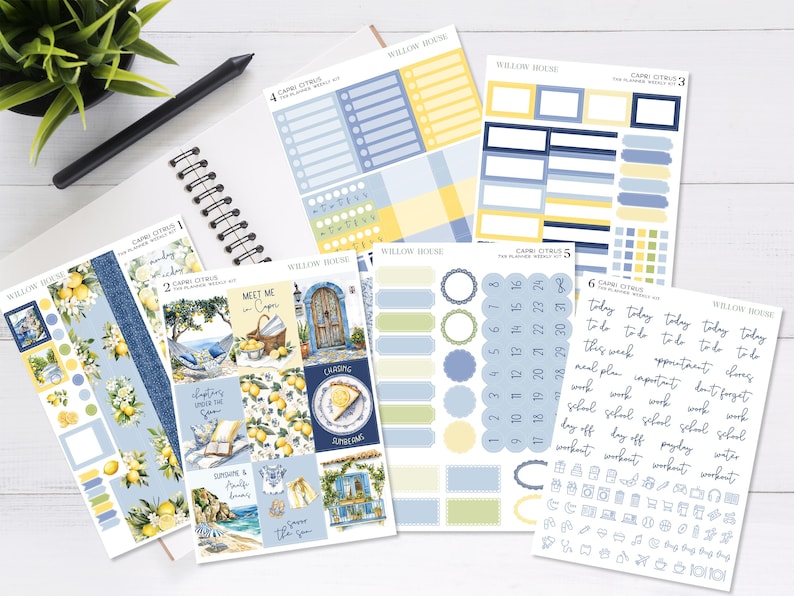 7x9 Weekly Planner Sticker Kit – Capri Citrus – Erin Condren & Happy ...