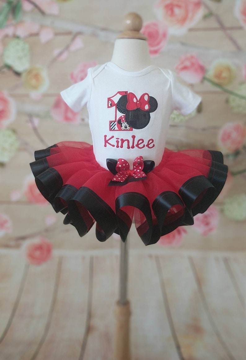 Minnie Mouse Outfit Minnie Ribbon Trimmed Tutu Set Minnie | Etsy
