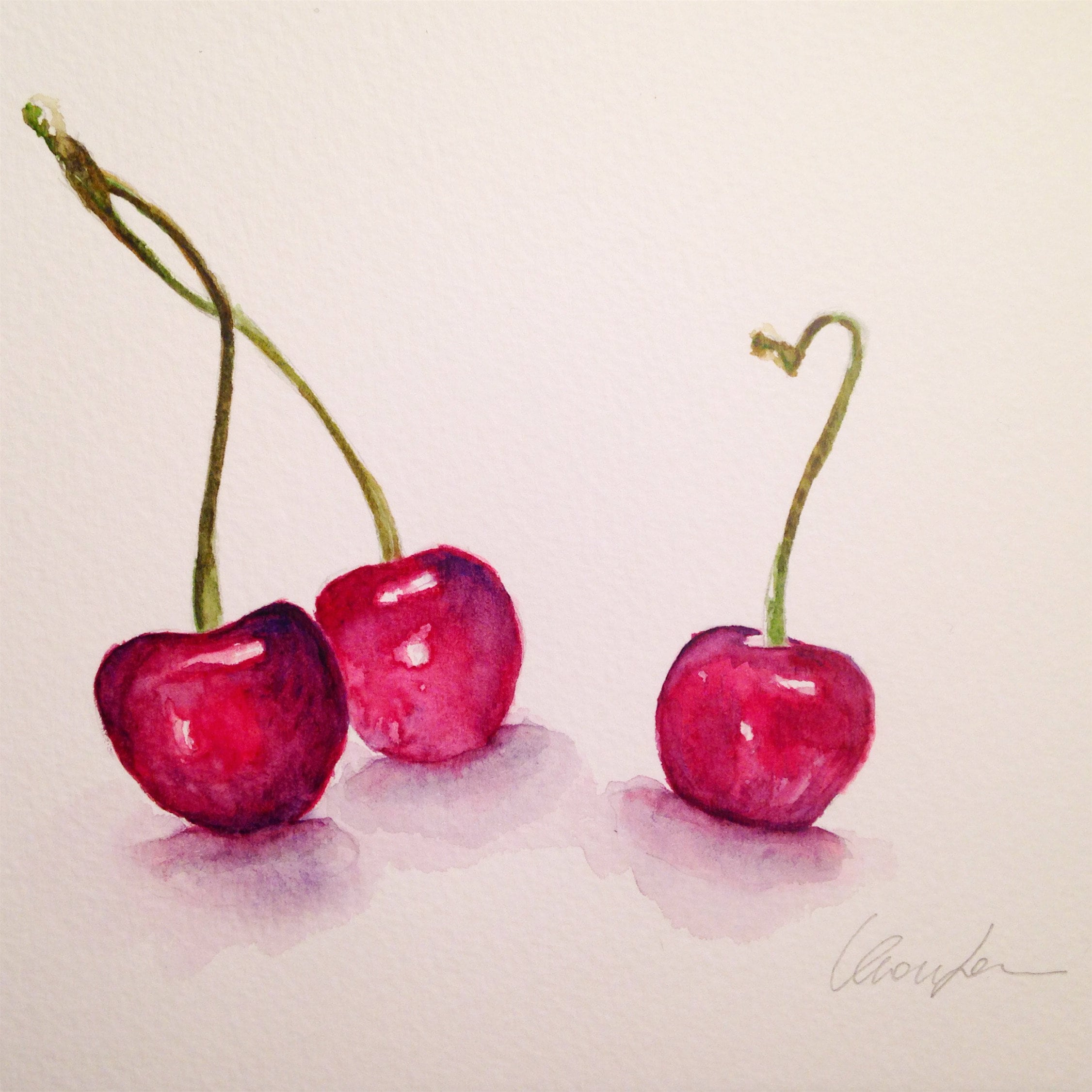 Cherry Watercolor - Etsy