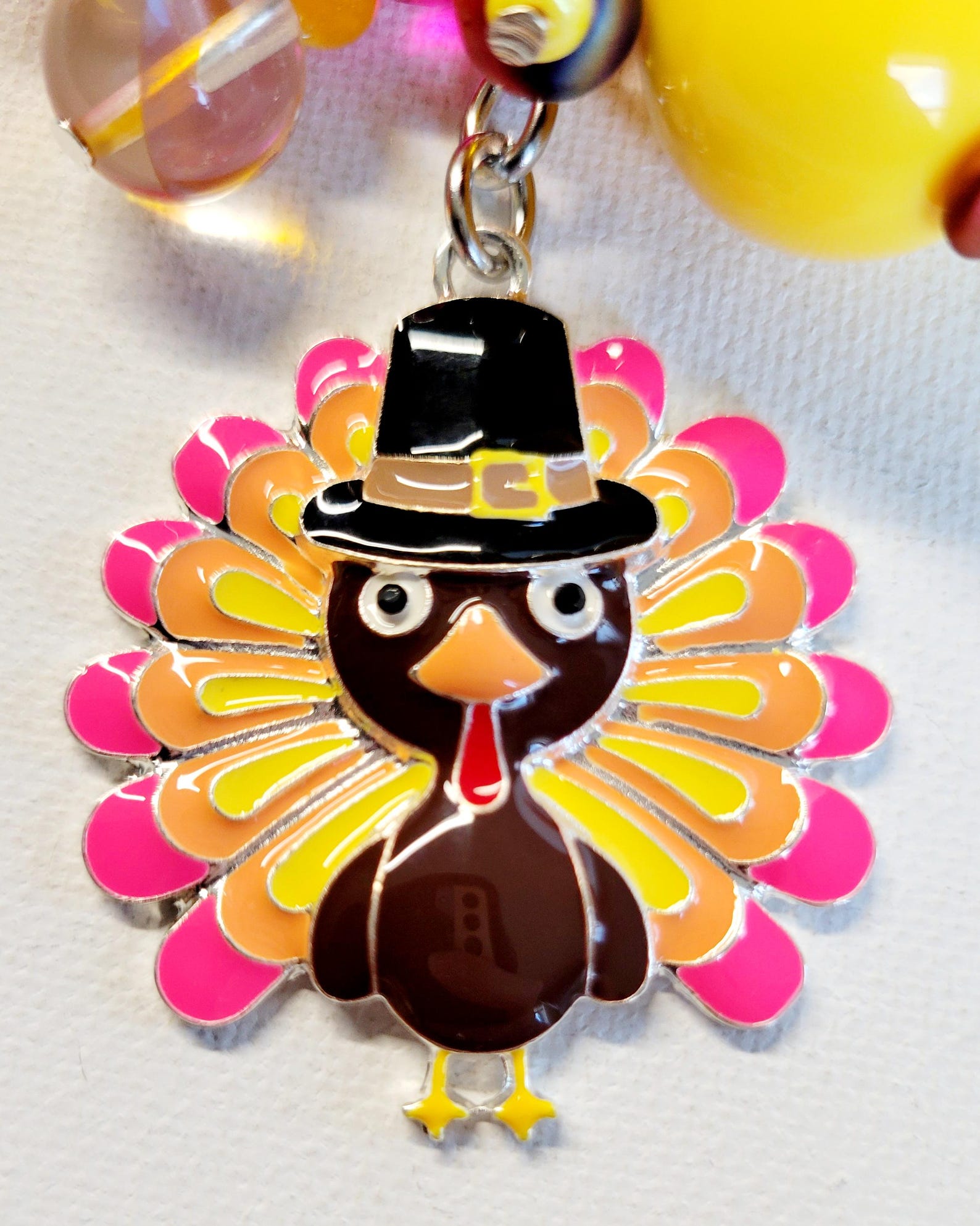 Thanksgiving Turkey Beaded Purse Charm: Fall Bag Bling - Etsy