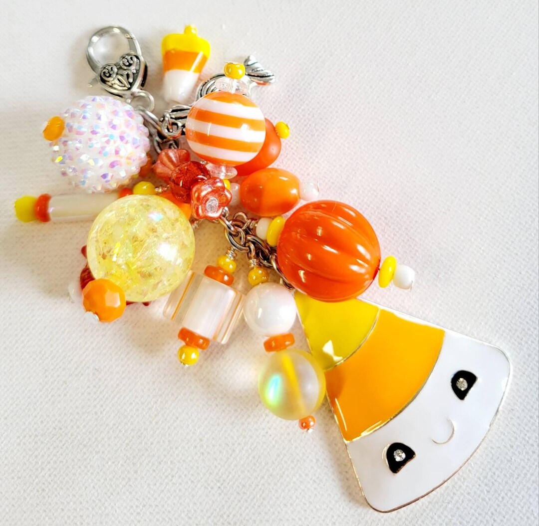 Halloween Candy Corn Beaded Purse Charm, Tote Bag Charm - Etsy