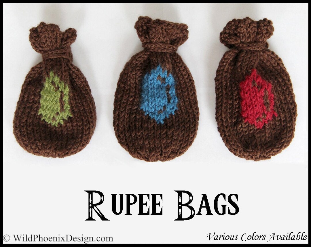 Hand Knit Rupee Dice Bag: Legend of Zelda Geek Gaming Pouch - Etsy