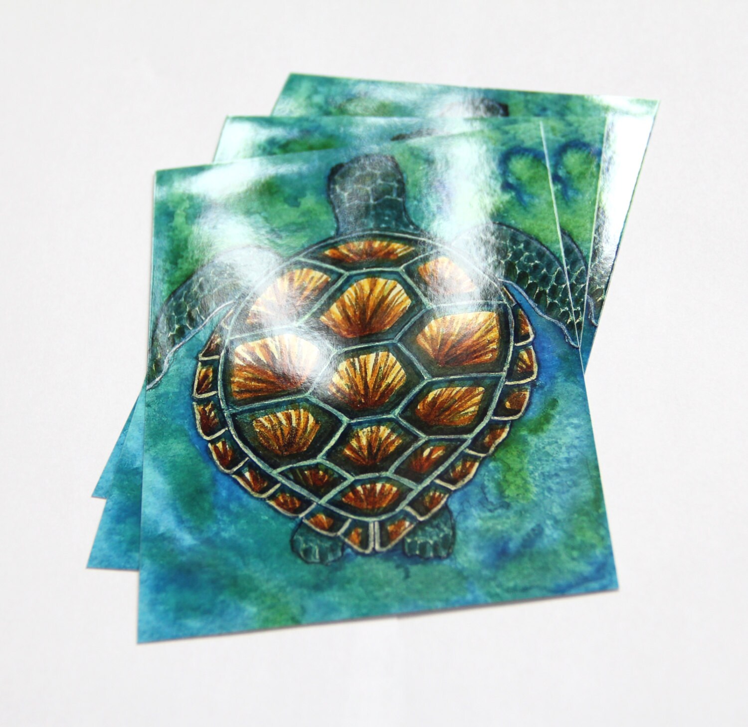 Green Sea Turtle Art PRINT Original Watercolor Painting - Etsy