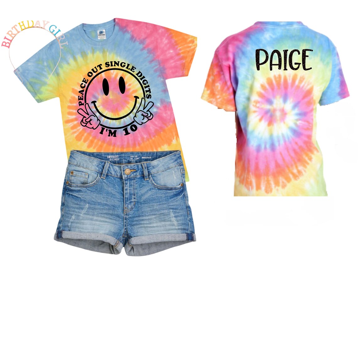 10th Birthday Shirt Girl, Double Digit Birthday Shirt, 10 Year Birthday ...