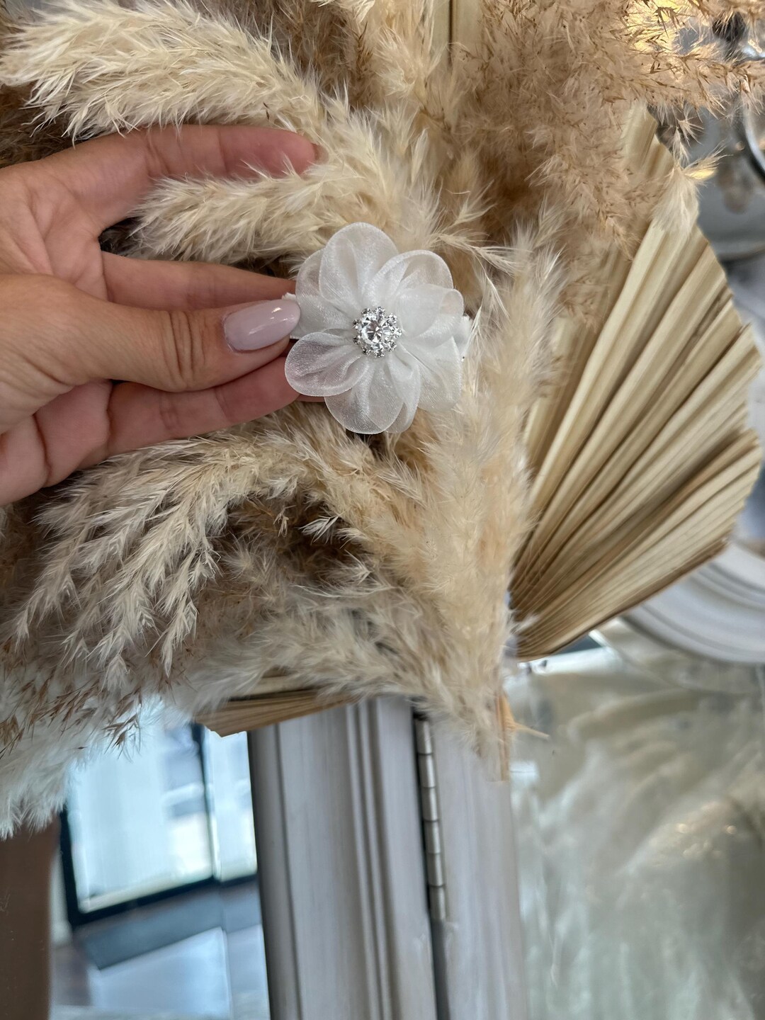 Baptism Hair Clip, Flower Girl Hair Flower, Bridal Hairpiece ...