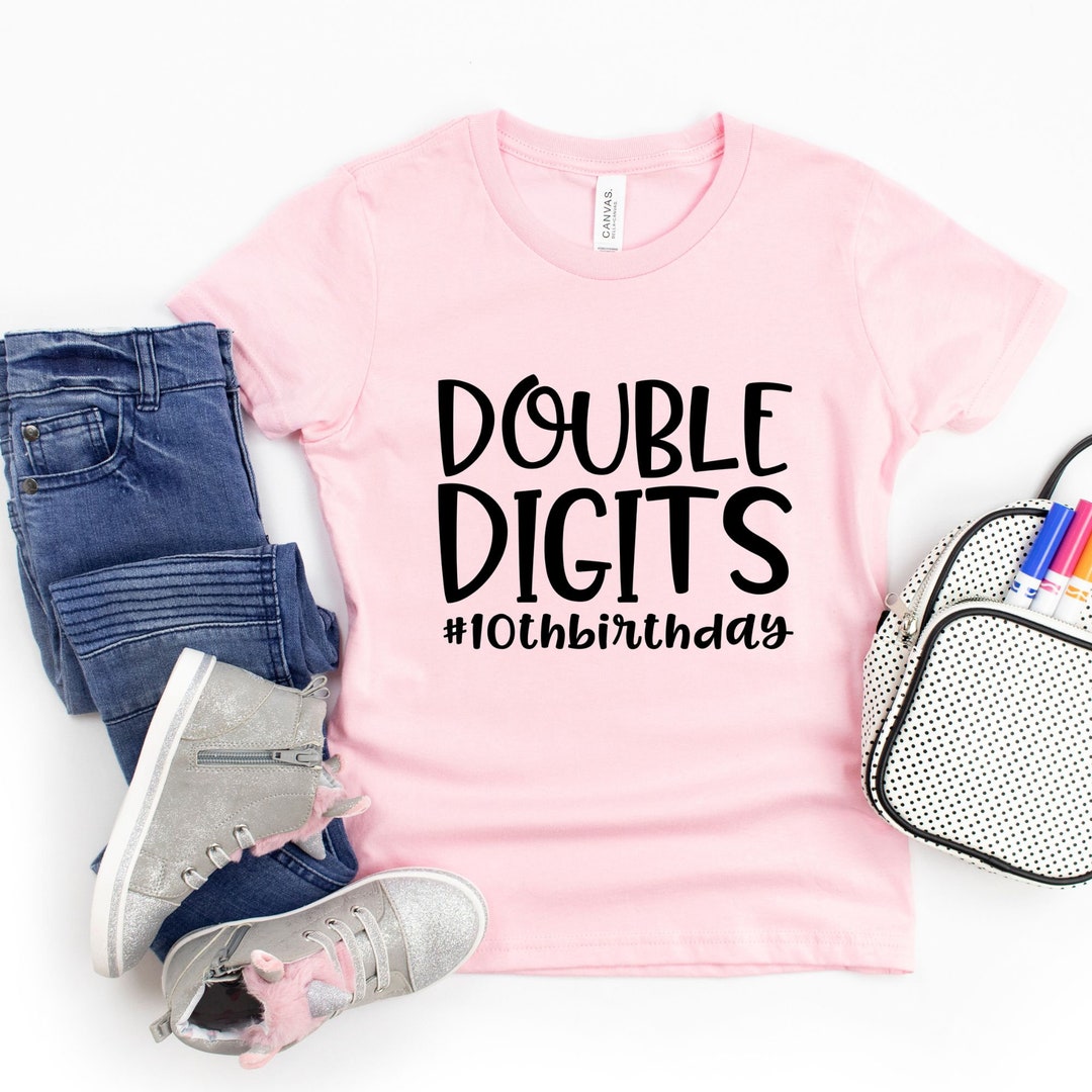 10th Birthday Shirt Girl,double Digit Girls Birthday Shirt,tenth ...