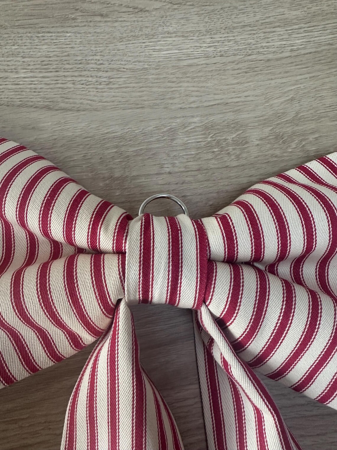 Decorative Shabby Chic Christmas Red Stripey Fabric Bow (small, Medium ...