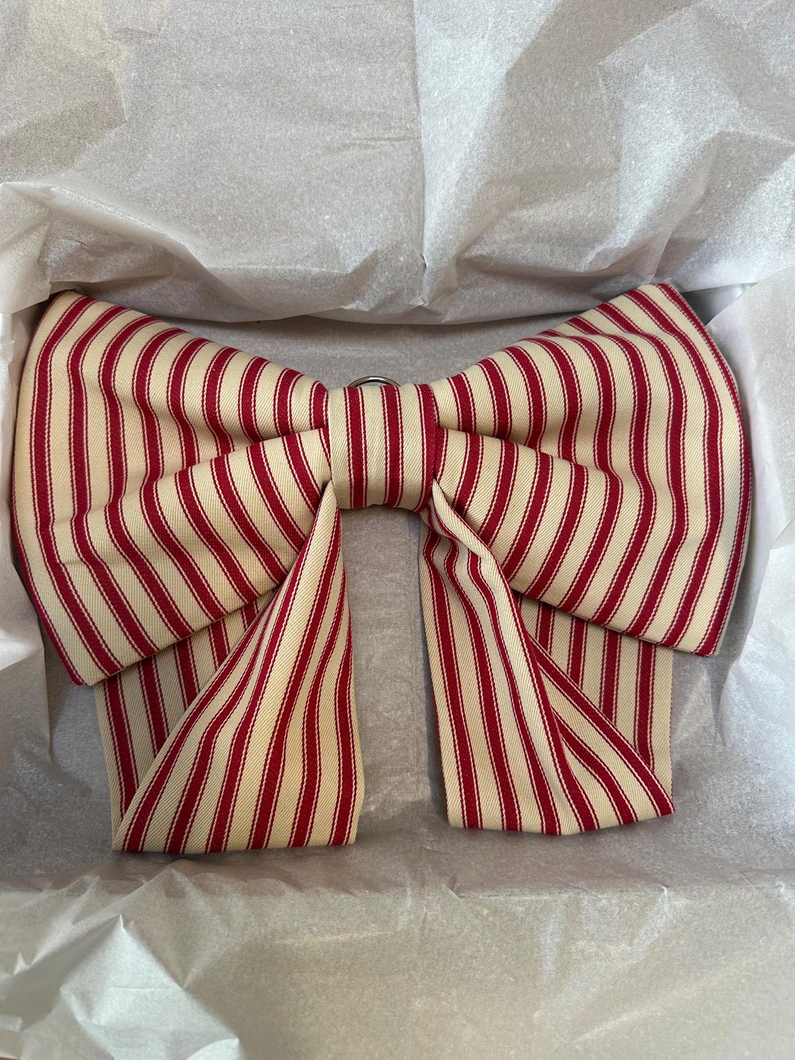 Decorative Shabby Chic Christmas Red Stripey Fabric Bow (small, Medium ...
