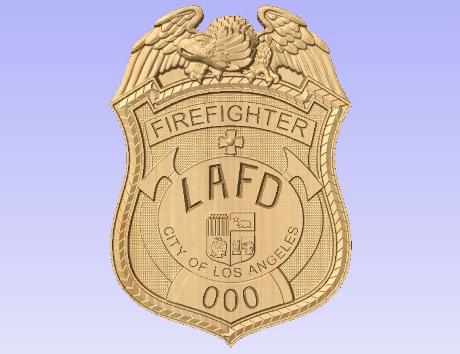 LAFD Los Angeles Firefighter Badge 3D V CARVED Insignia de - Etsy España