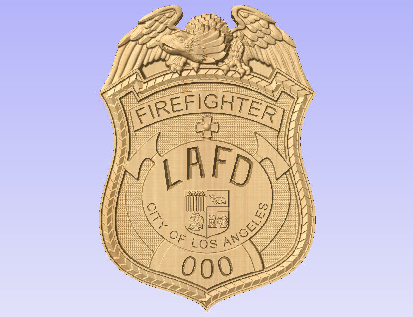 LAFD Los Angeles Firefighter Badge 3D V CARVED | Etsy
