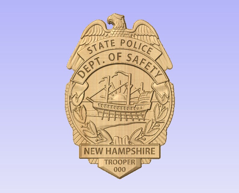 Personalized New Hampshire State Trooper Badge: Carved Wood Sign - Etsy