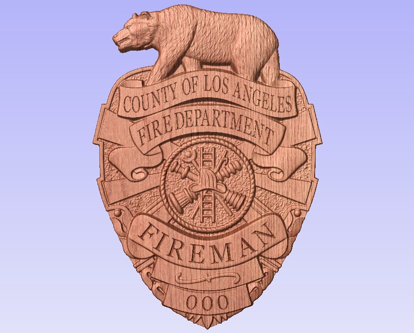 Personalized Los Angeles County Fire Dept Badge 3D V Carved | Etsy