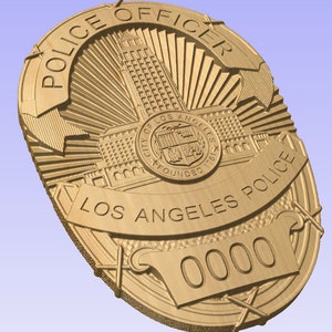 Personalized LAPD Police Badge: 3D Carved Wood Sign - Etsy