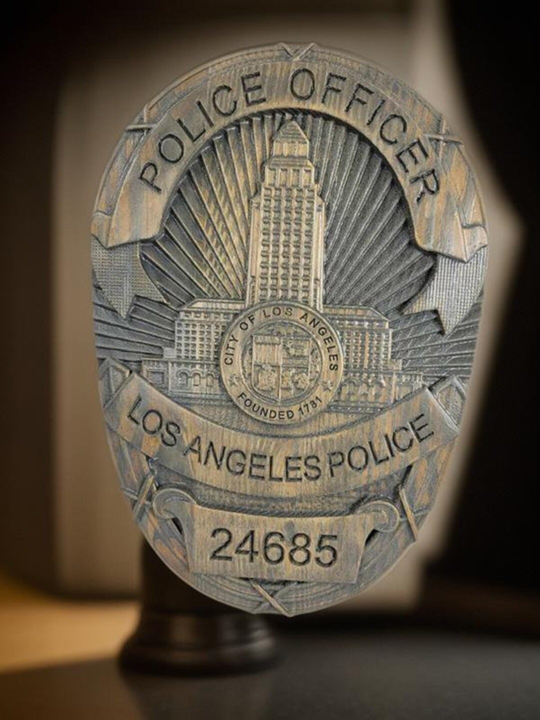 Personalized LAPD Police Badge: 3D Carved Wood Sign - Etsy
