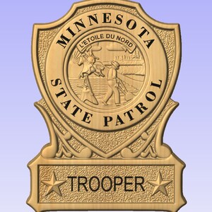Minnesota State Patrol Police Badge Carved 3d Plaque Sign Wall Hanging ...
