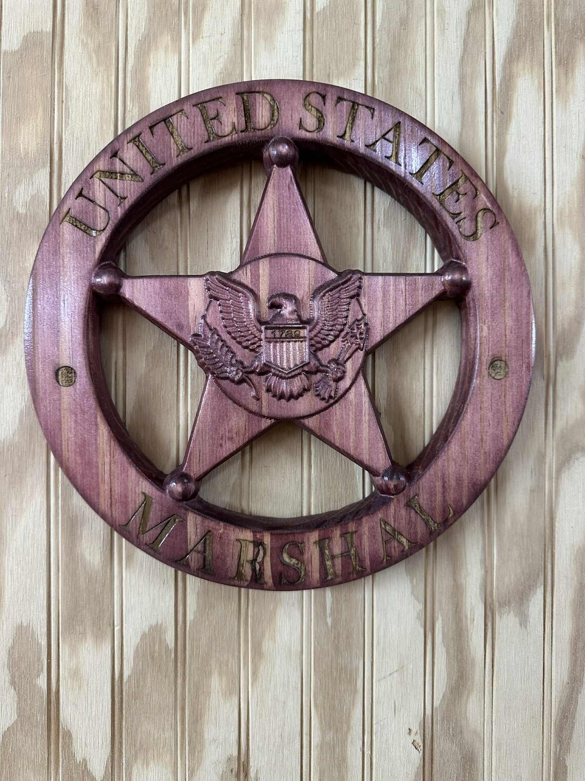 Custom US Marshal Personalized Badge V Carved Wooden Sign. - Etsy
