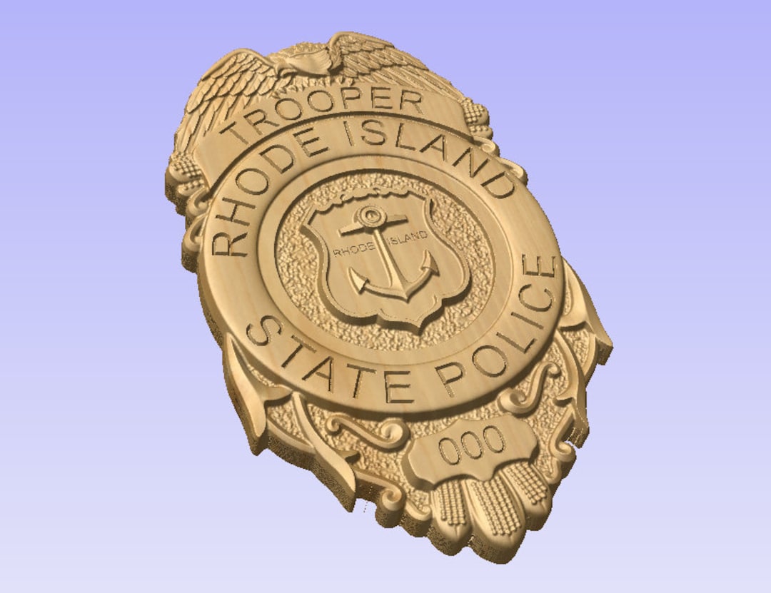 3D V CARVED - Personalized Rhode Island State Police Badge V Carved ...