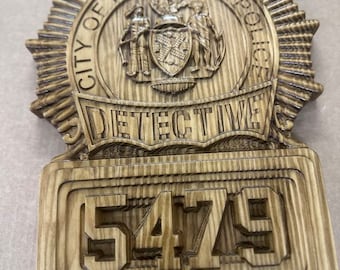 Custom NYPD Police Badge 3D V Carved Wood Sign - Etsy