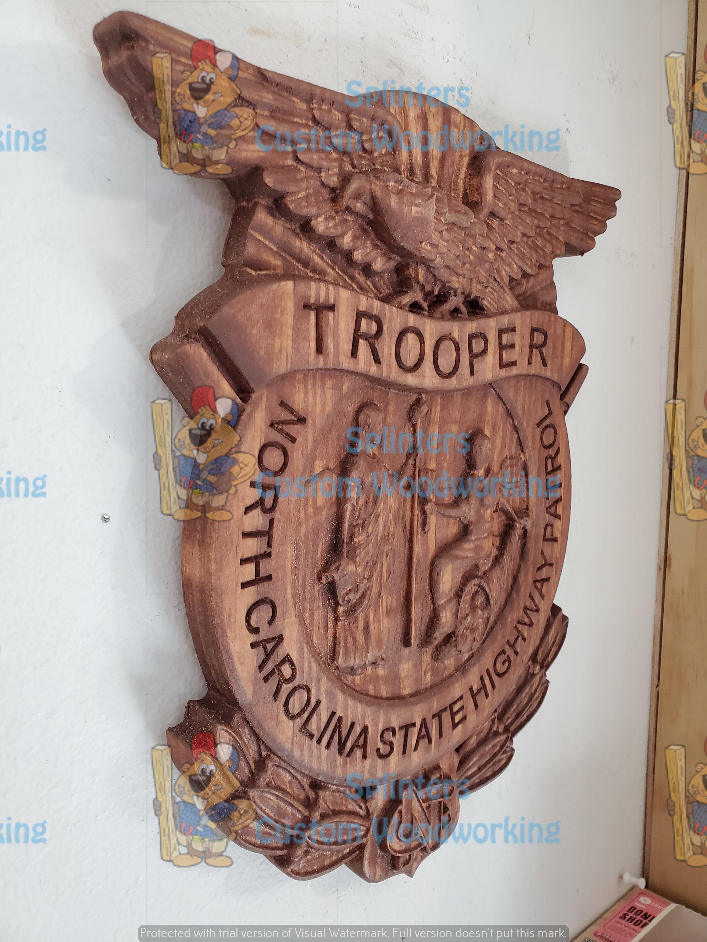 Personalized NC State Trooper Badge: 3D Carved Wood Sign - Etsy