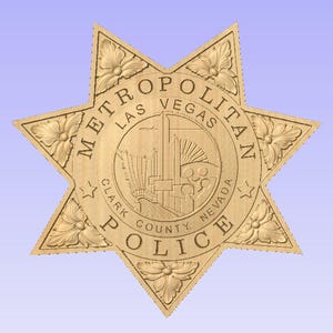 LVMPD - Las Vegas Metropolitan Police Personalized Police Badge 3D V ...