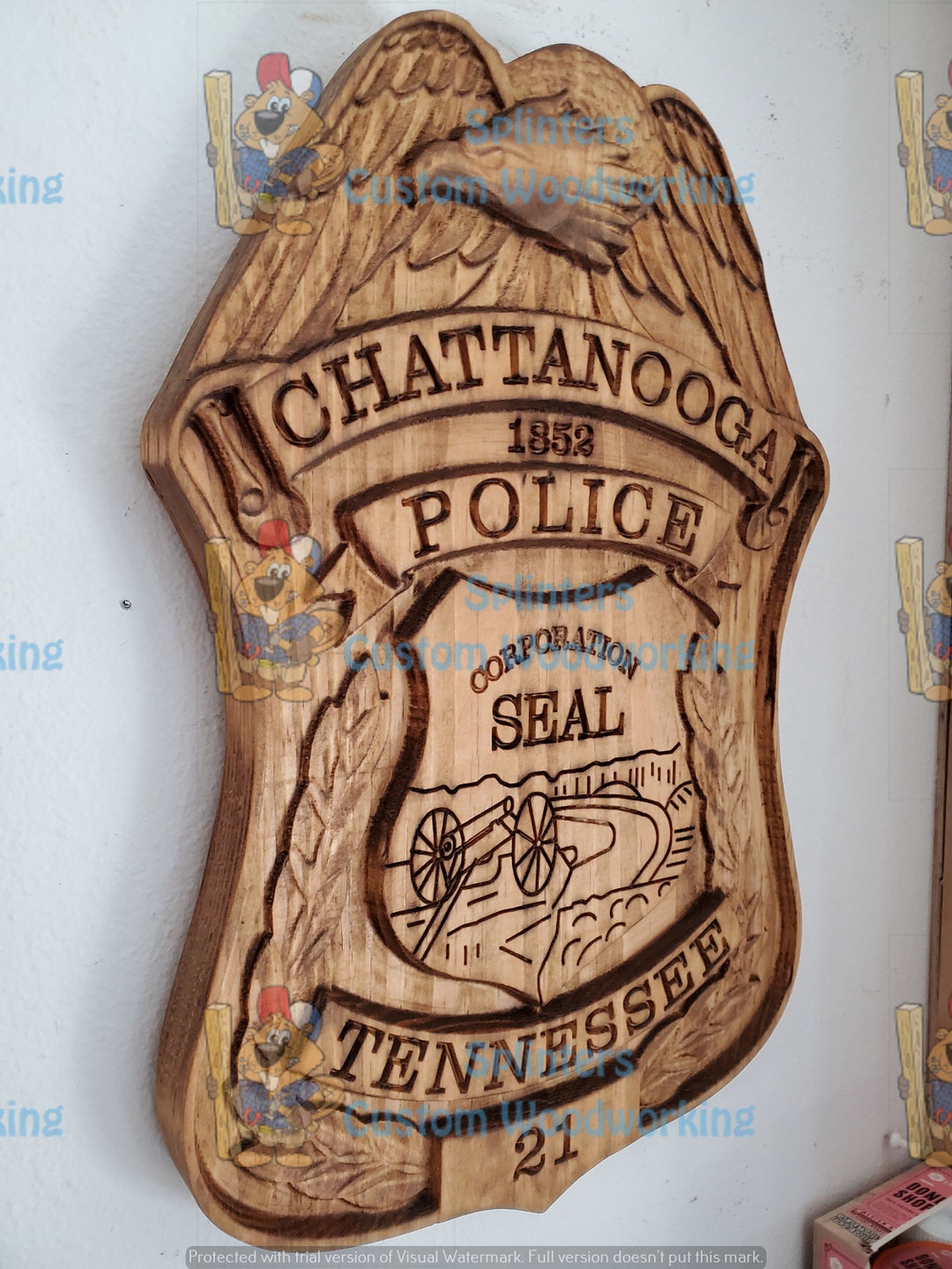 Personalized Chattanooga Police Badge: 3D Carved Wooden Sign - Etsy