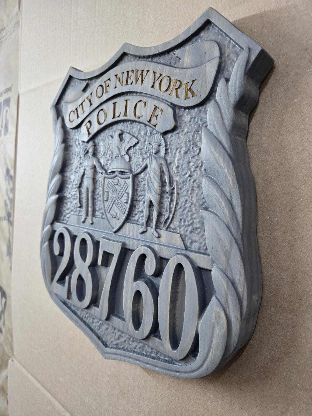 Custom NYPD Police Badge 3D V Carved Wood Sign - Etsy