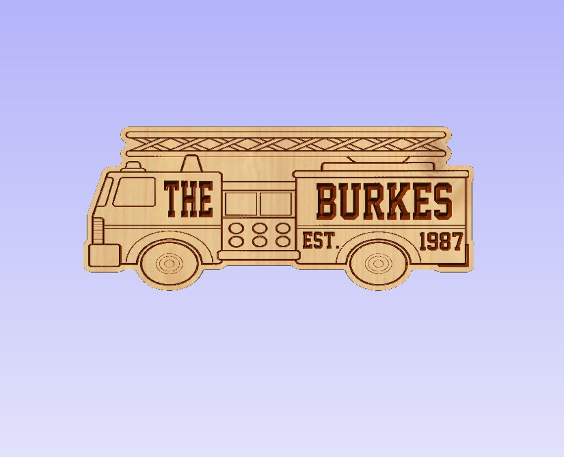 Personalized Fire Truck Name Sign and Established Year V - Etsy