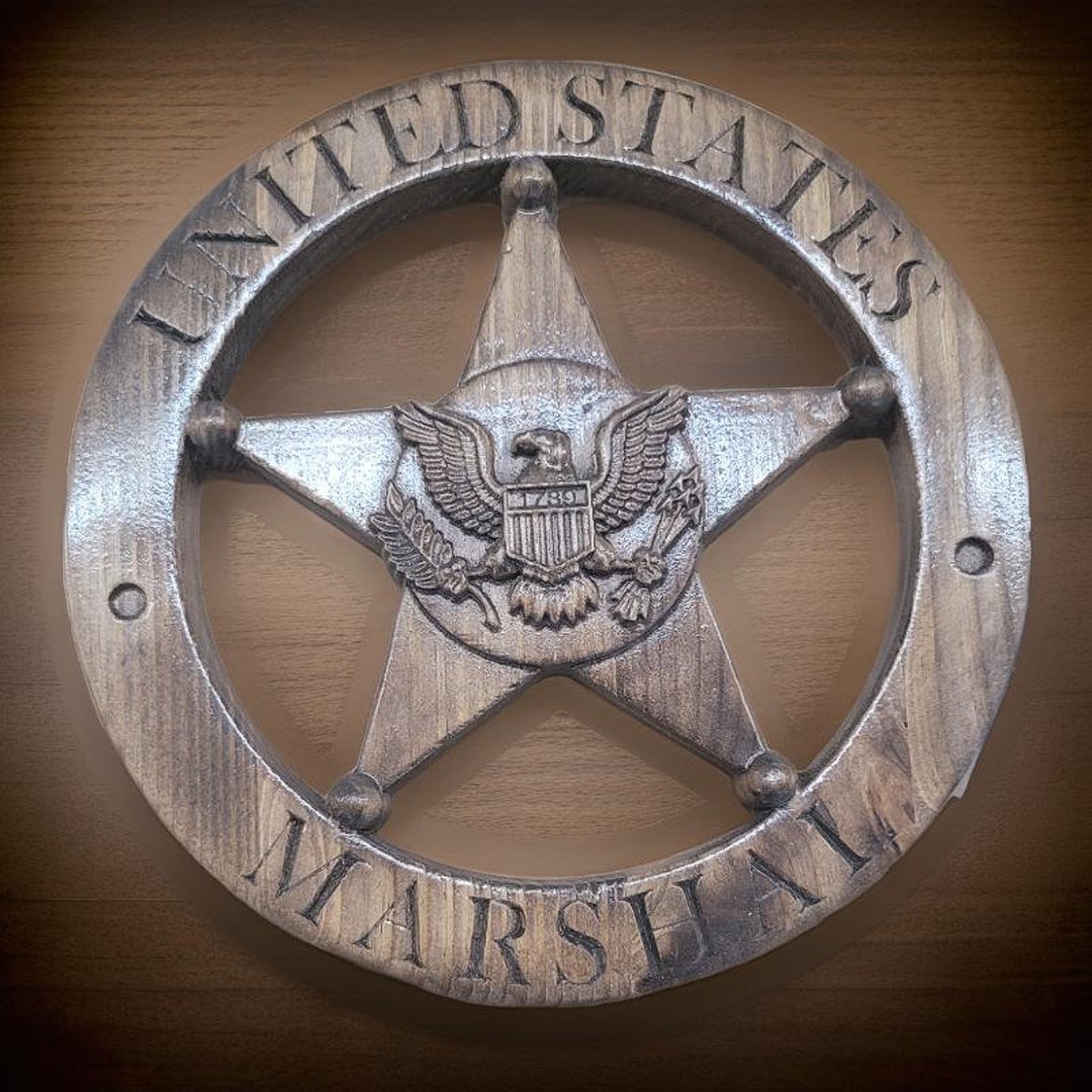 Custom US Marshal Personalized Badge V Carved Wooden Sign. - Etsy