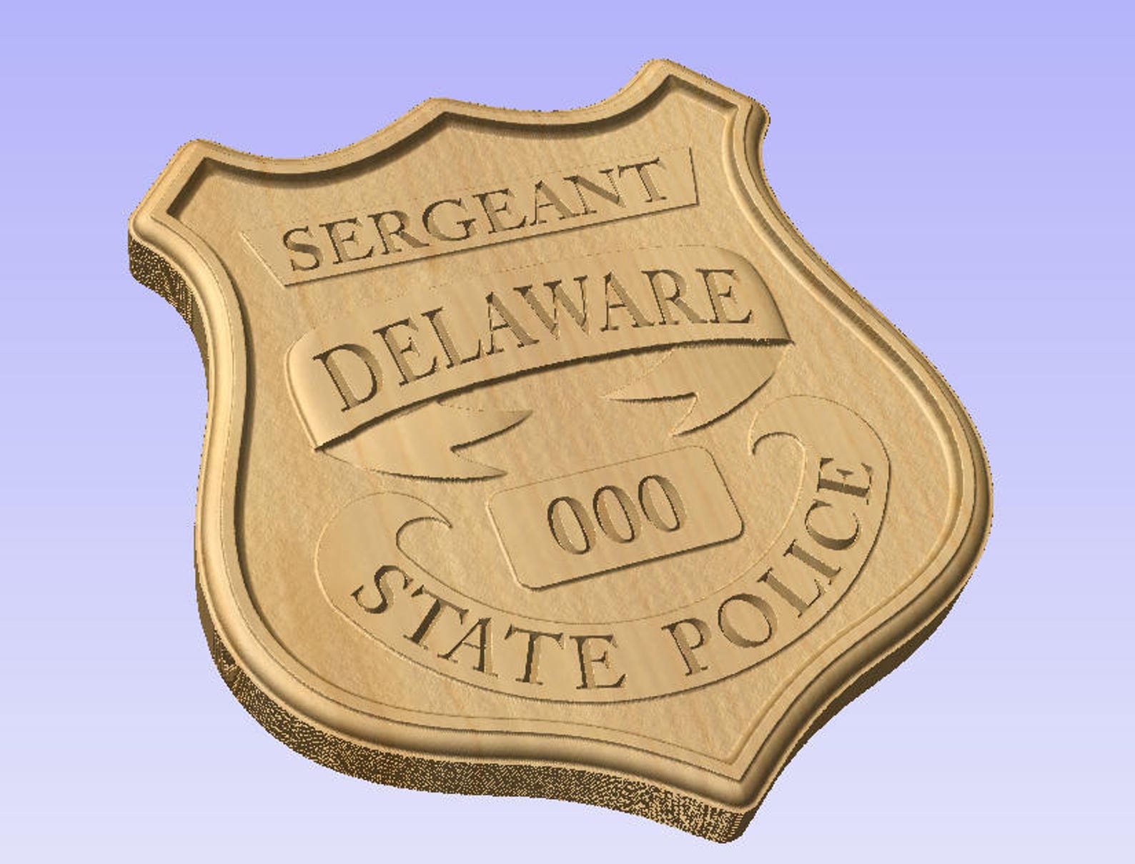 3D V CARVED Personalized Delaware State Trooper Police Badge - Etsy