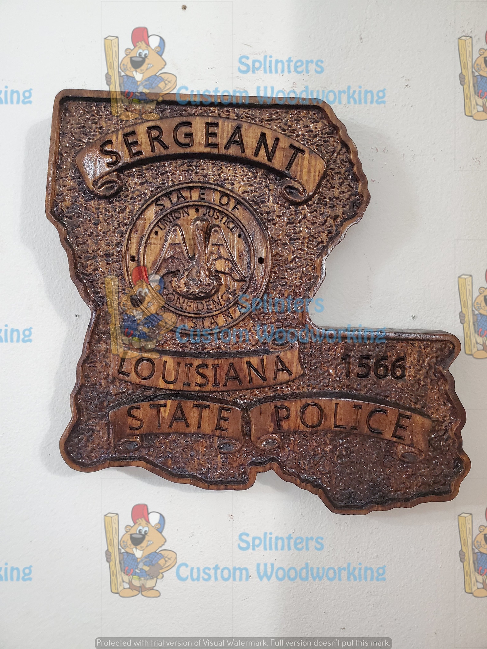 3D V CARVED Personalized Louisiana State Police Trooper | Etsy