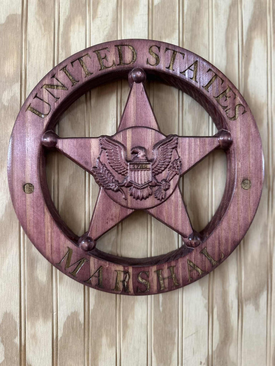 Custom US Marshal Personalized Badge V Carved Wooden Sign. - Etsy