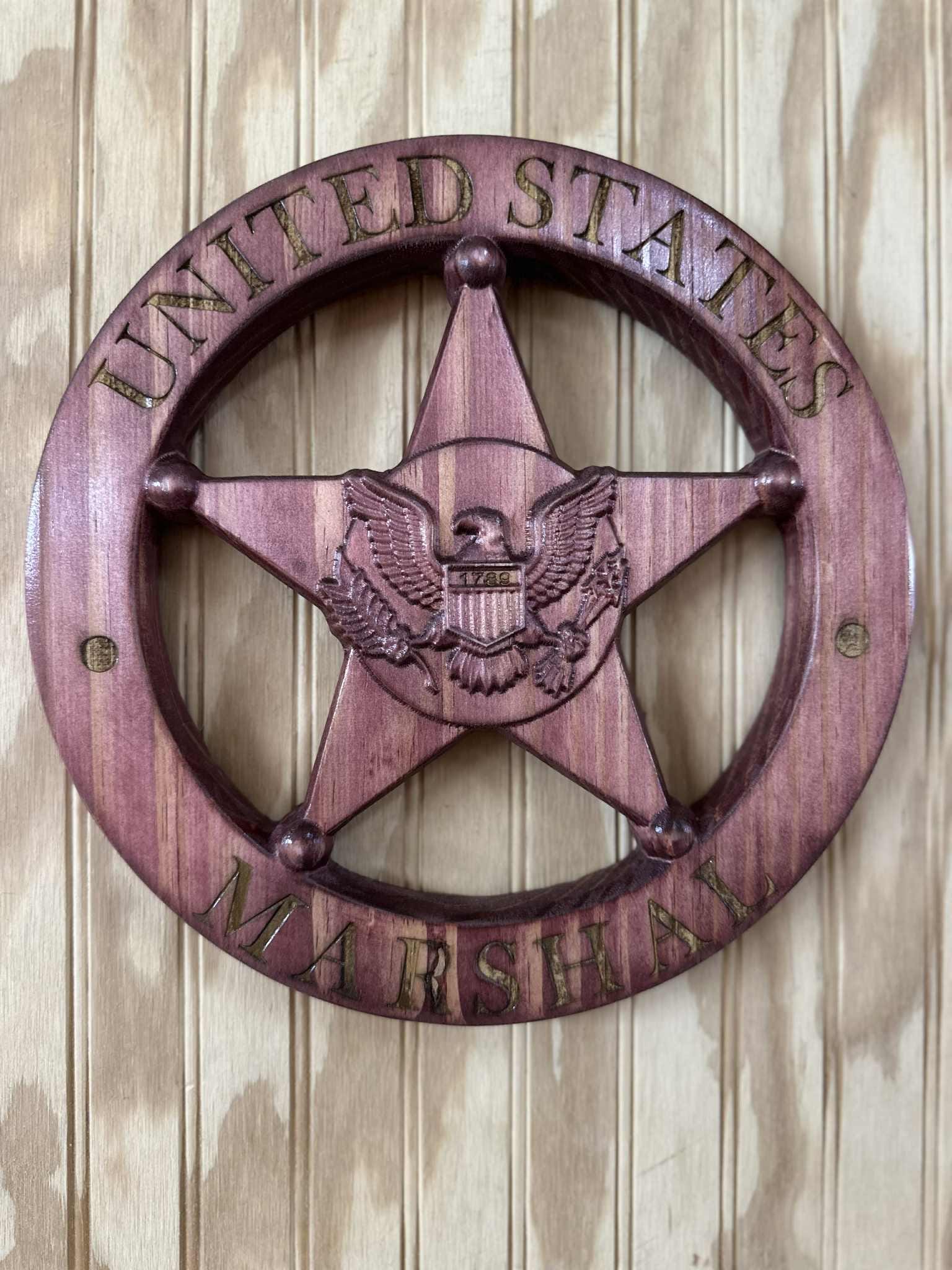 Custom US Marshal Personalized Badge V Carved Wooden Sign. - Etsy