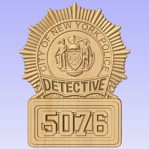 Custom NYPD Detective Badge 3D V Carved Wood Sign - Etsy