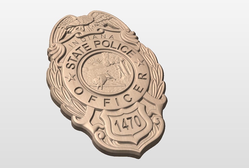 Personalized Indiana State Police Badge Wood Sign - V Carved - Etsy