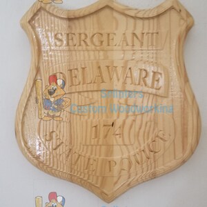 Personalized Delaware State Trooper Wood Sign: 3D Carved Police Badge ...