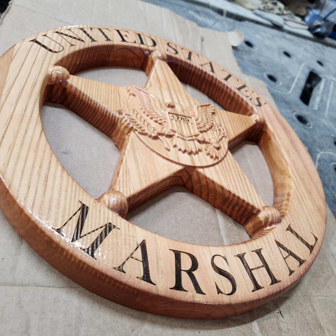 Custom US Marshal Personalized Badge V Carved Wooden Sign. - Etsy