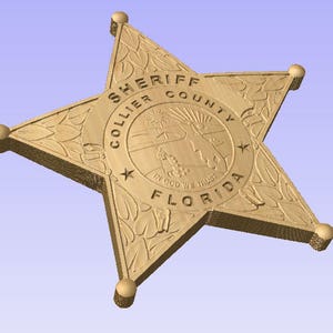 Custom Collier County Sheriff Personalized Badge 3D V Carved Wood Sign ...