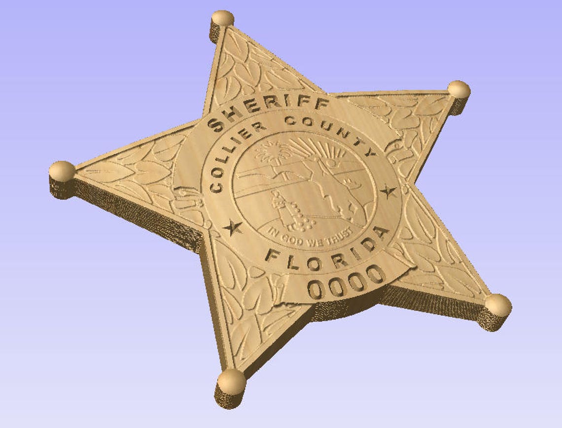 Custom Collier County Sheriff Personalized Badge 3D V Carved - Etsy